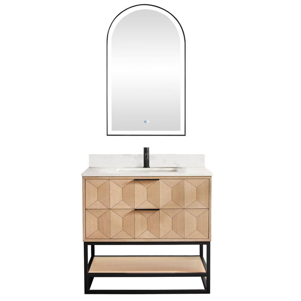 ROSWELL Milagro 36 in. W x 22 in. D x 33.8 in. H Single Sink Bath ...
