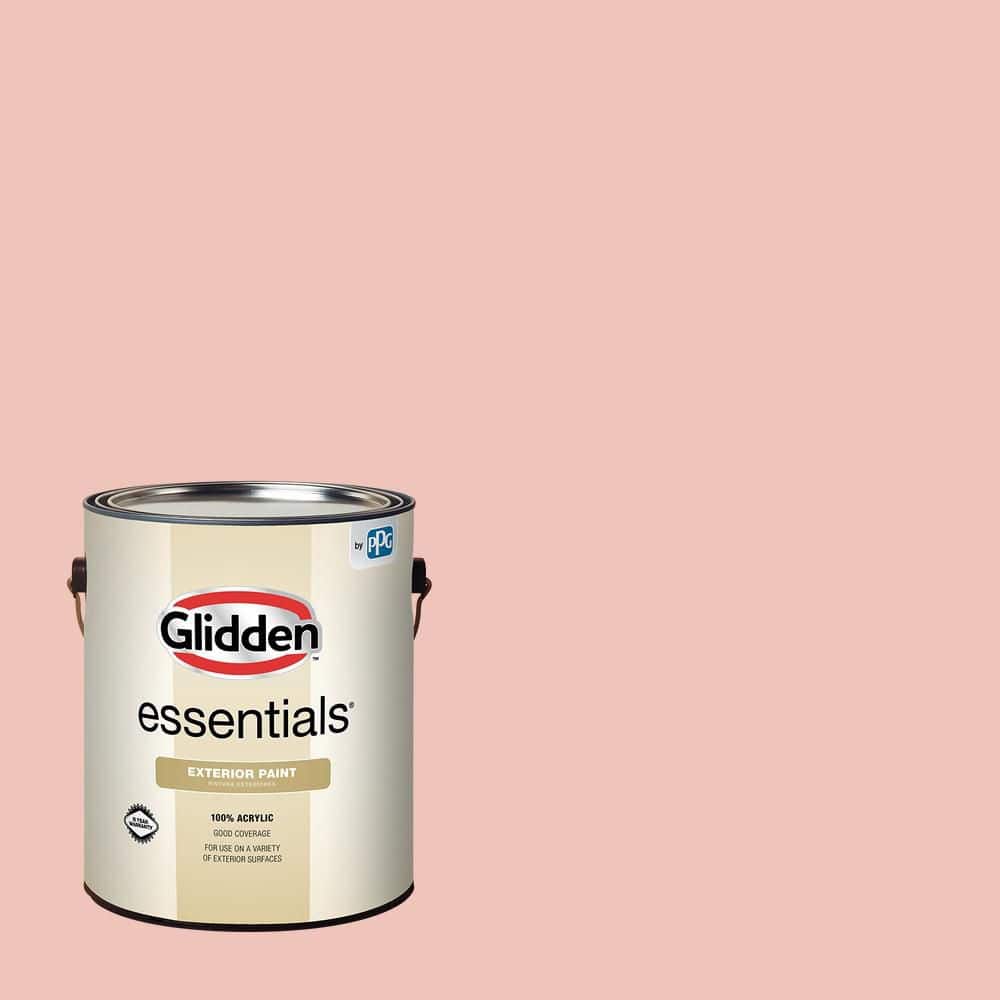 Glidden Essentials 1 gal. PPG1191-3 Peach Ash Flat Exterior Paint ...