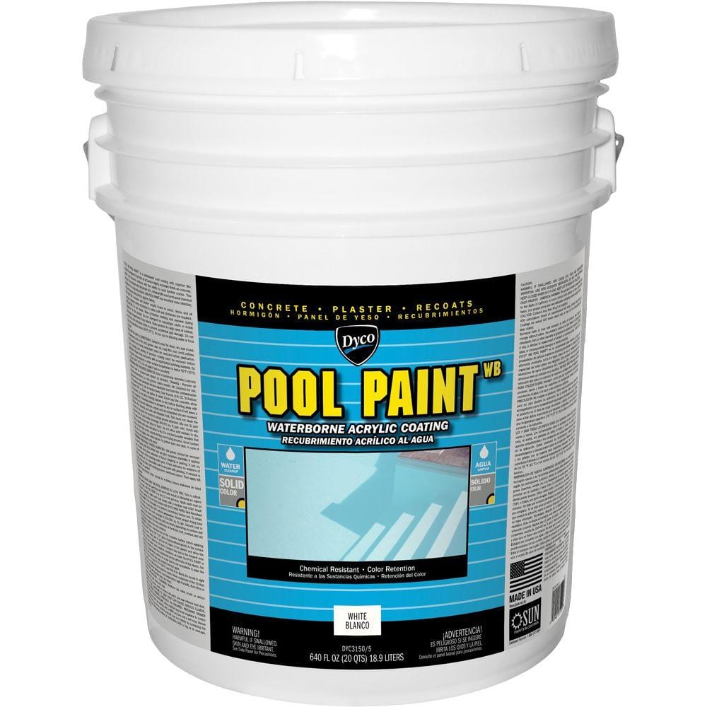 Dyco Pool Paint 5 Gal. 3150 White Semi-Gloss Acrylic Exterior Paint ...