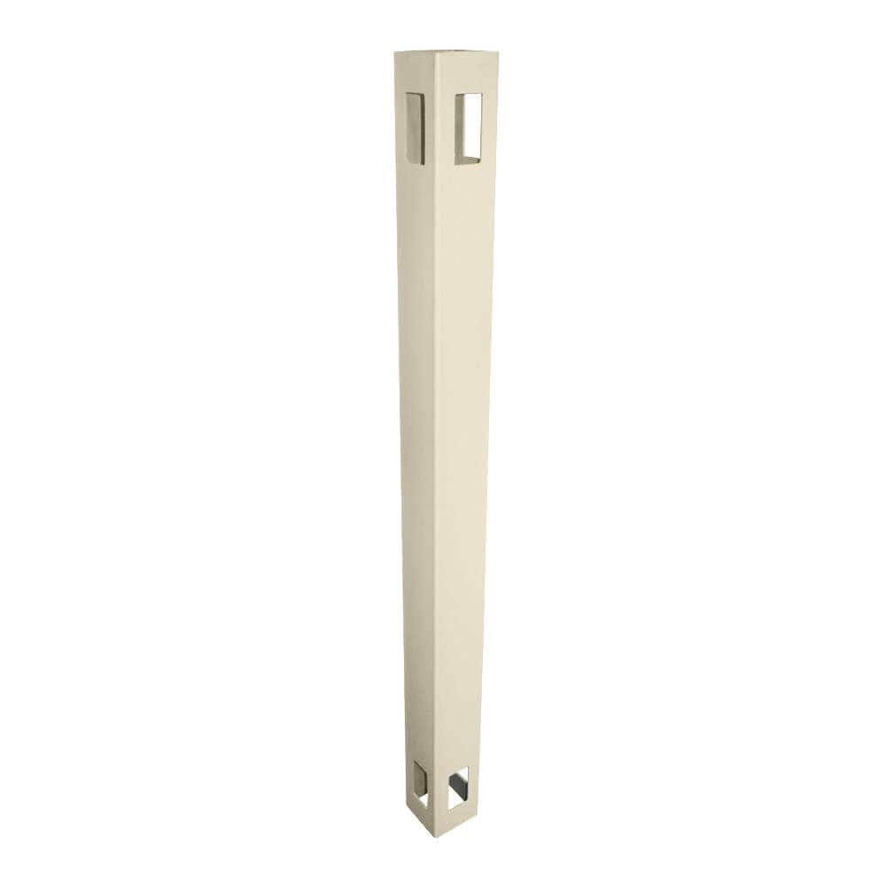 Weatherables 5 in. x 5 in. x 9 ft. Beige Vinyl Fence 3-Way Post LBPT ...