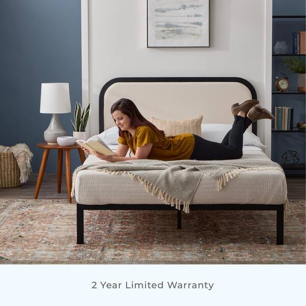 Brookside Molly 54 in. W Ivory Full Metal Frame with Rounded Upholstered Platform Bed BS0002MUBFFIV