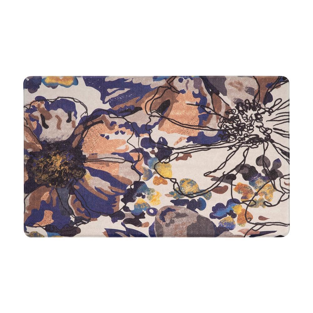 World Rug Gallery Cream 18 in. x 30 in. Modern Bright Flowers Anti ...