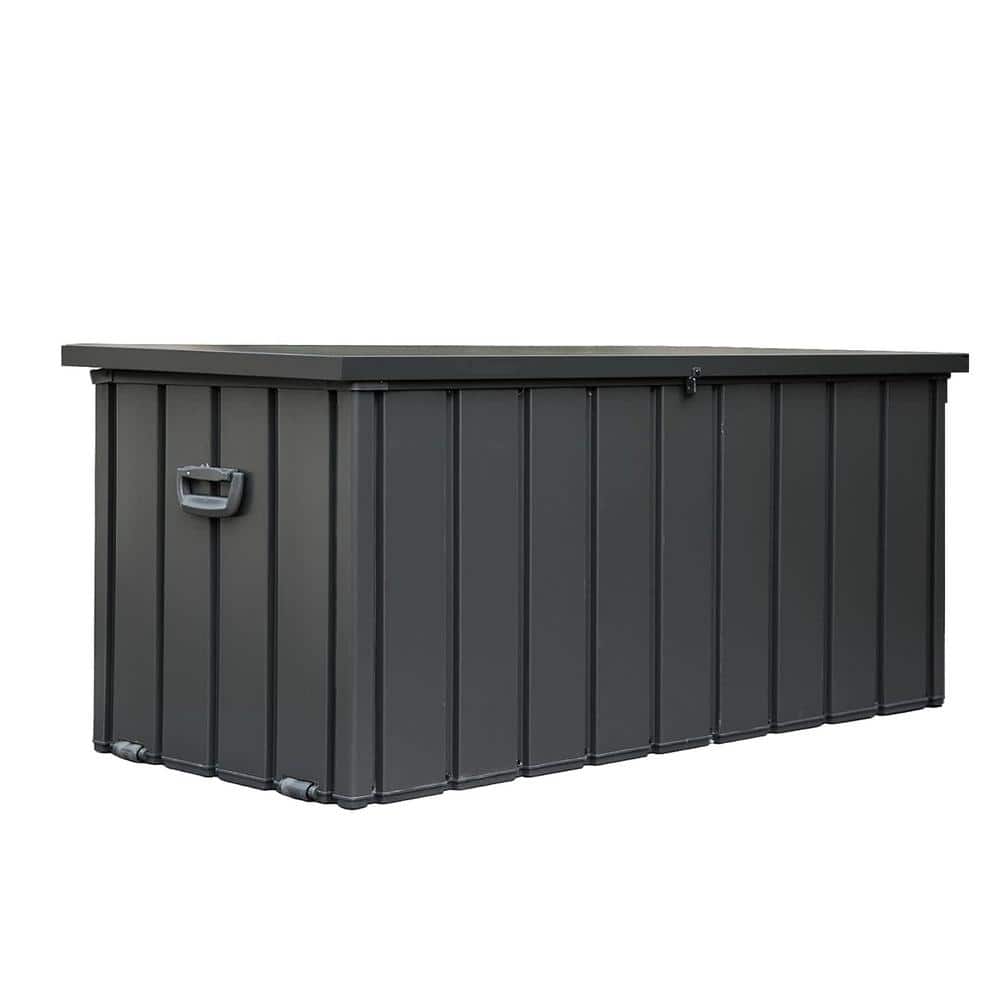 Kahomvis 100 Gal. Waterproof Lockable Galvanized Steel Deck Box Outdoor ...