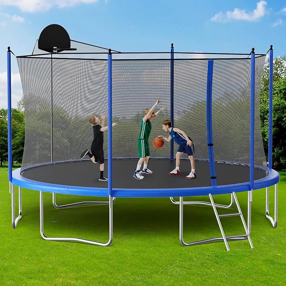 TANKY TRADING INC 12 ft. Round Outdoor Recreational Trampoline with ...