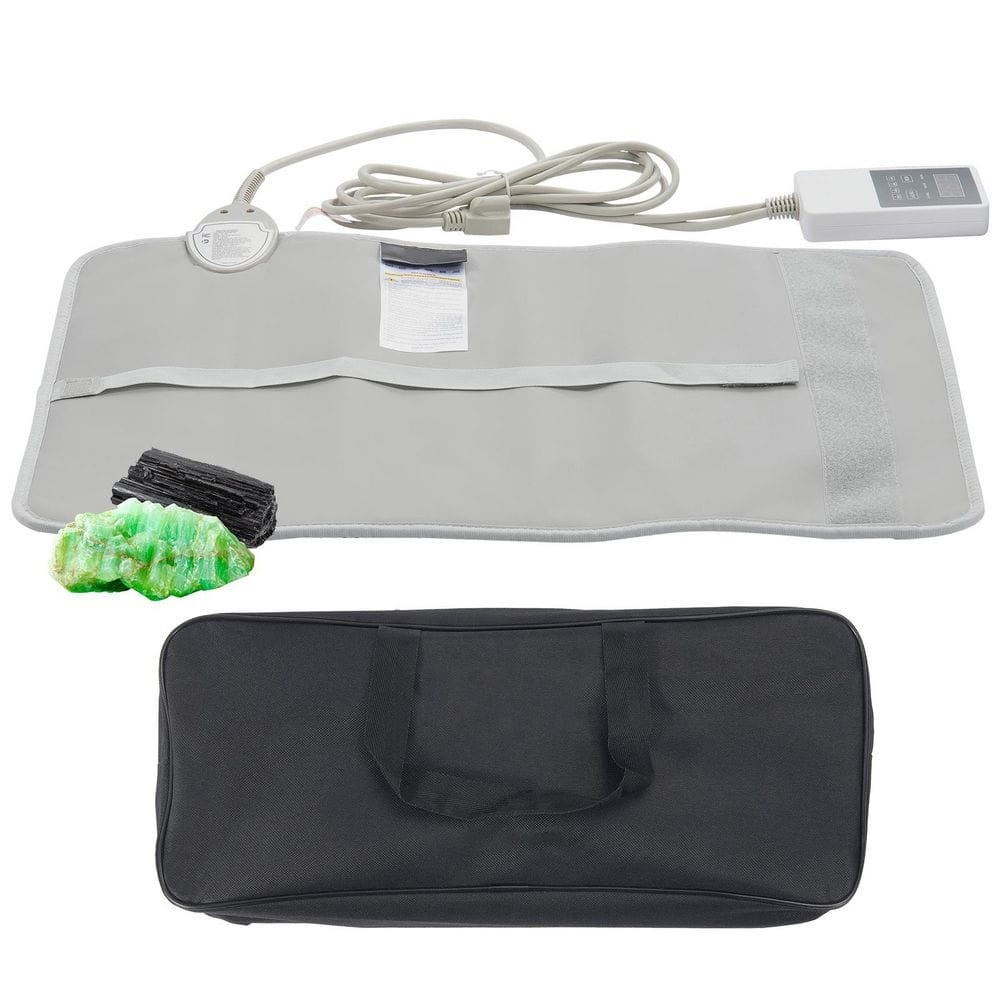 SKYSHALO Far Infrared Heating Pad, Gray 15.75 in. x 23.9 in. Leather ...