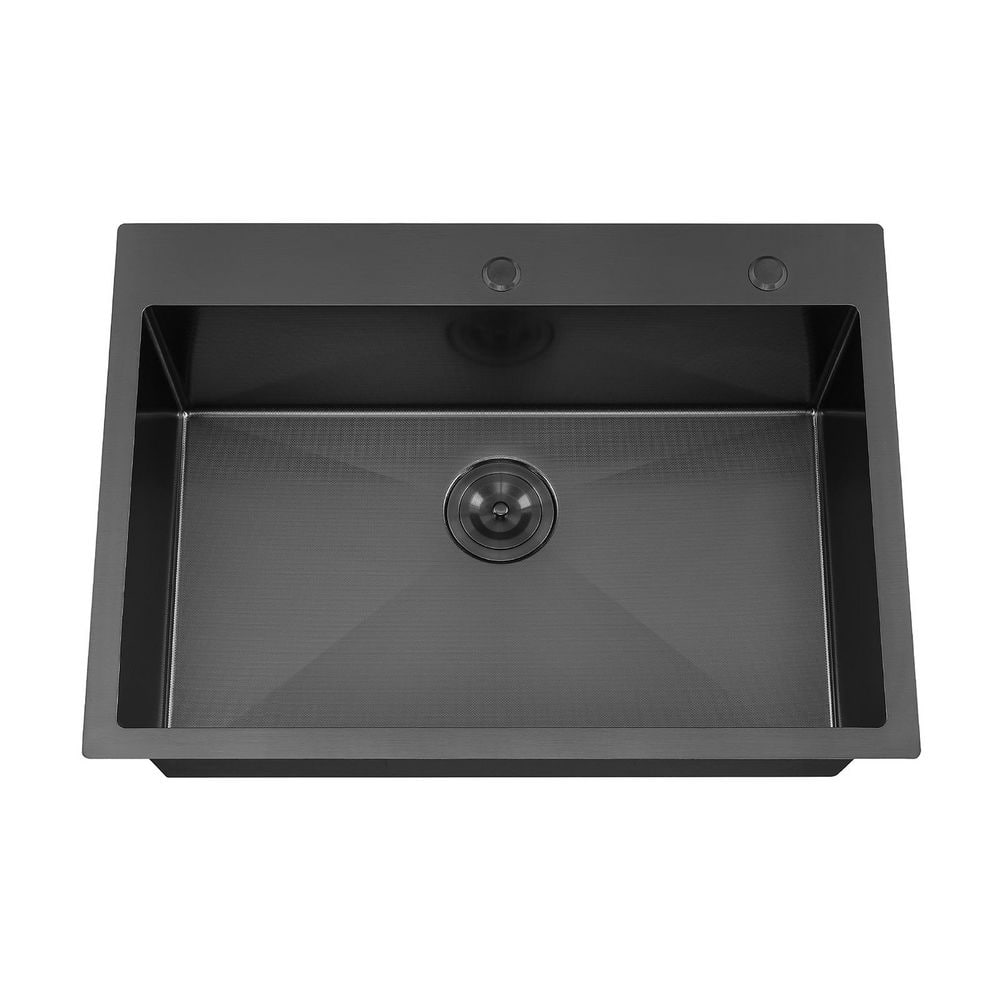 Attop 30 in. Drop in Single bowl 18-Gauge Nano Black Stainless steel ...