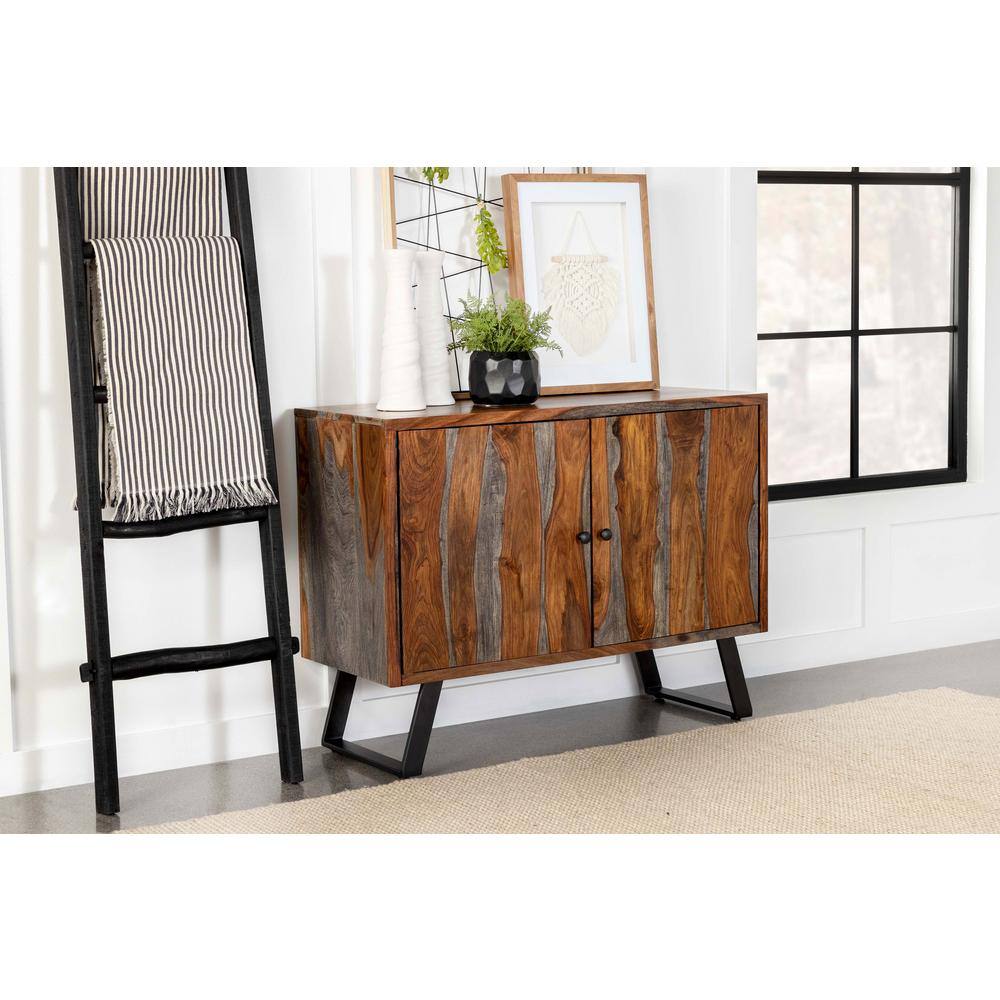 Coaster Mathis Sheesham Grey Sled Base Accent Cabinet 969517 - The Home ...
