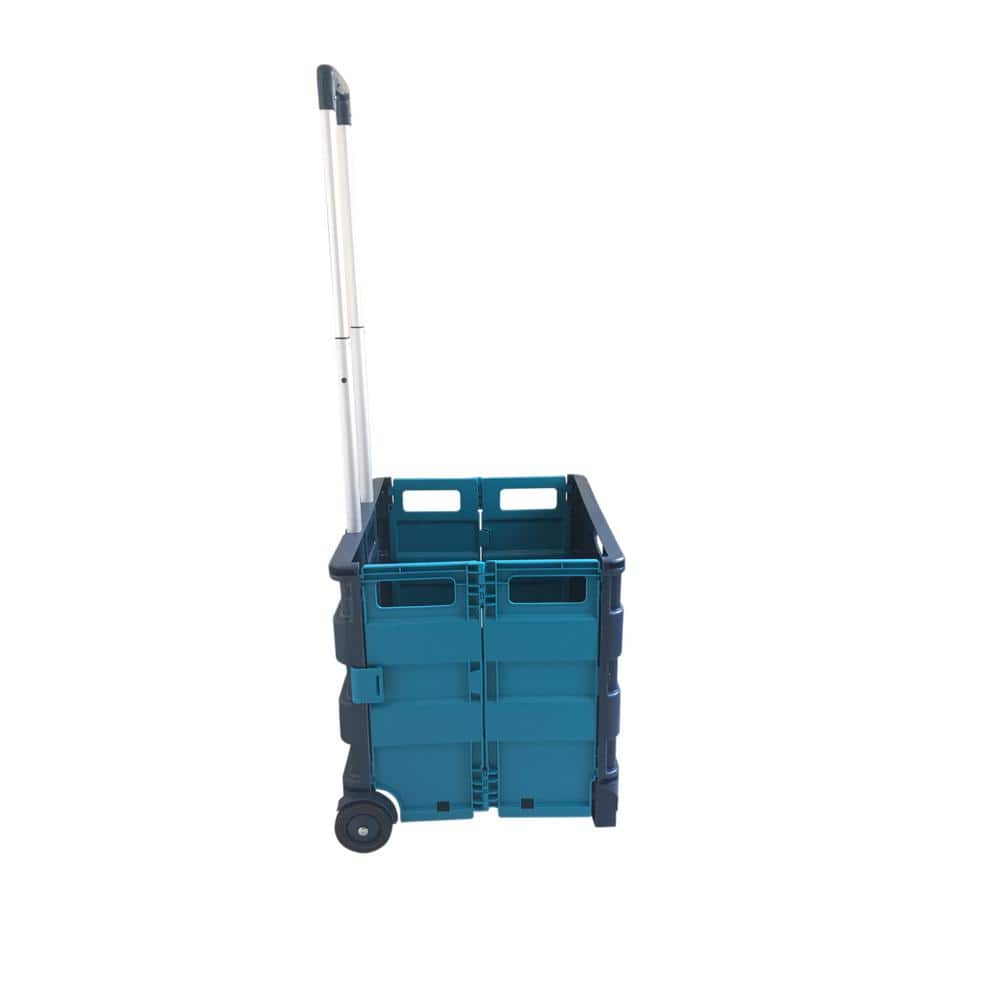 Large Foldable Plastic Trolley Crate in Blue and Aqua ZY-LC BLUA - The ...