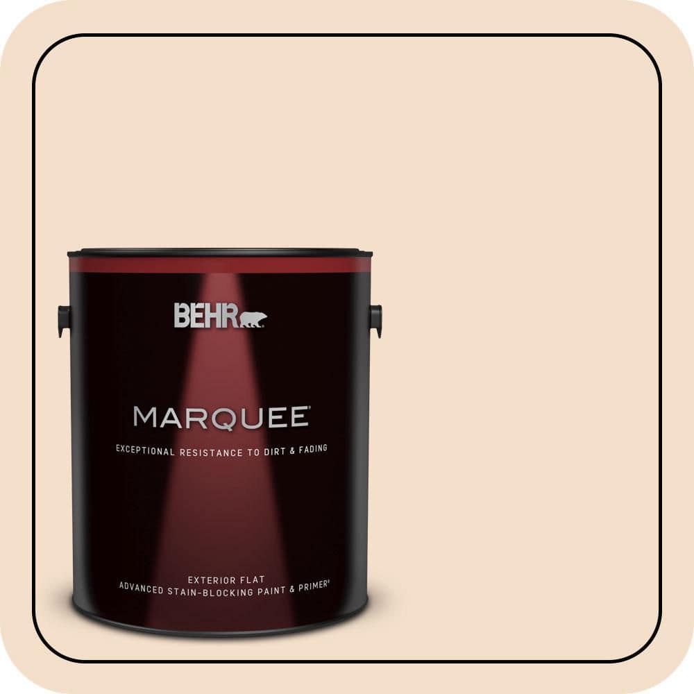 BEHR MARQUEE 1 gal. #S250-1 Macaroon Cream Flat Exterior Paint & Primer ...