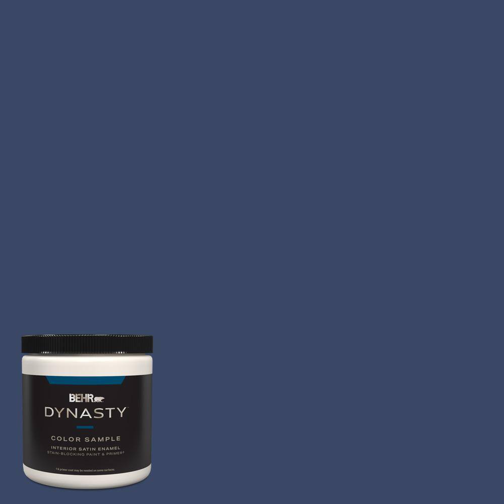 BEHR DYNASTY 8 oz. #MQ5-14 Bon Nuit One-Coat Hide Satin Enamel Stain ...