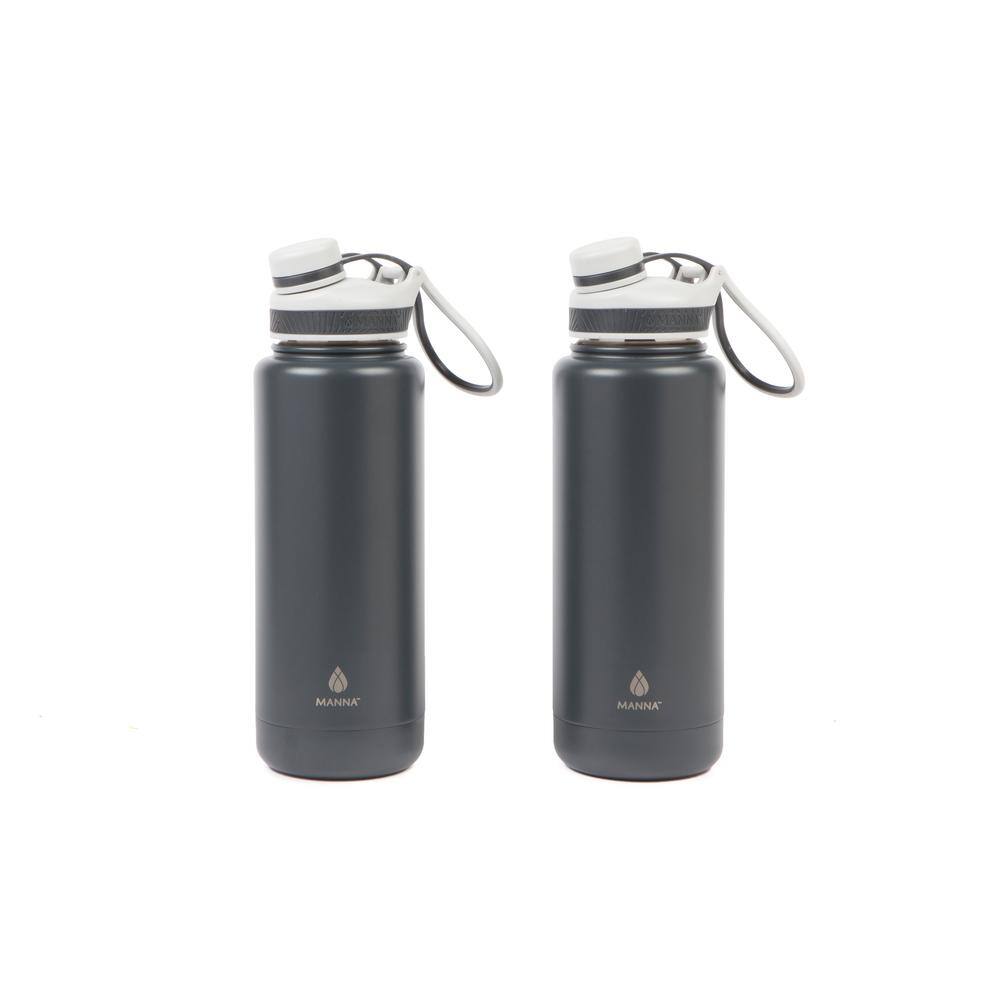 Manna Ranger Pro 40 oz. Gray Slate Stainless Steel Vacuum Bottle (2 ...