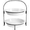 Gibson Gracious Dining 2-Tier White Stoneware 3-Piece Pie Dish Cake ...