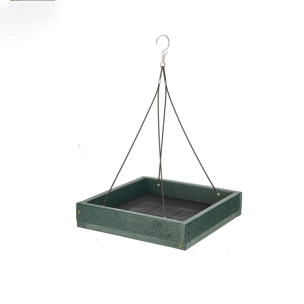 Phewnyzo Stable and Secure Green Plastic Hanging Wild Bird Seed Feeder ...