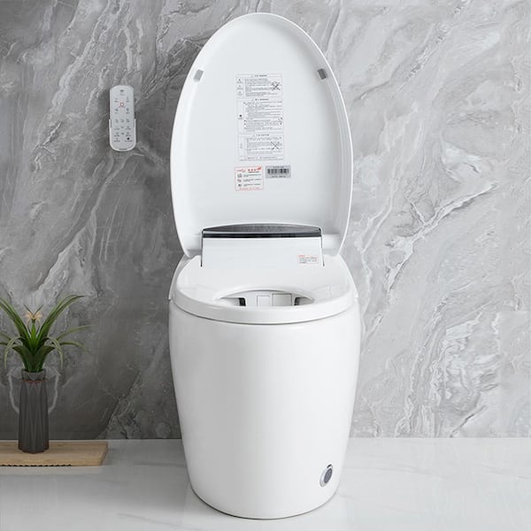CATALINA 1.28 GPF Auto Open Close Lid Elongated Smart Bidet Toilet in ...