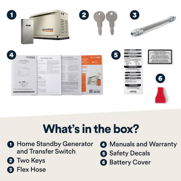 Generac 10,000 Watt - Dual Fuel Air- Cooled Whole House Home Standby ...