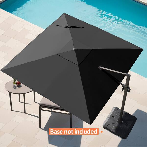 Pellebant 10 ft. x 10 ft. Aluminum Outdoor Parasol Offset Cantilever ...