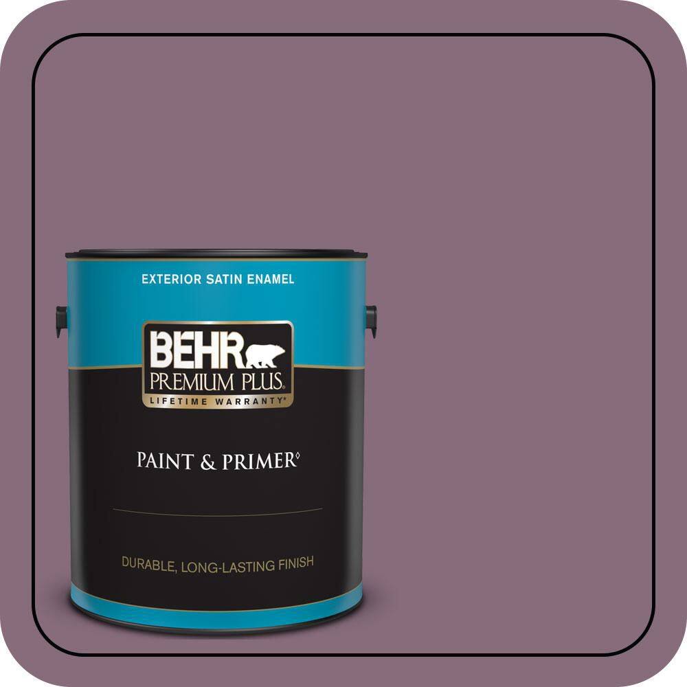 BEHR PREMIUM PLUS 1 gal. #S110-6 Plum Royale Satin Enamel Exterior ...