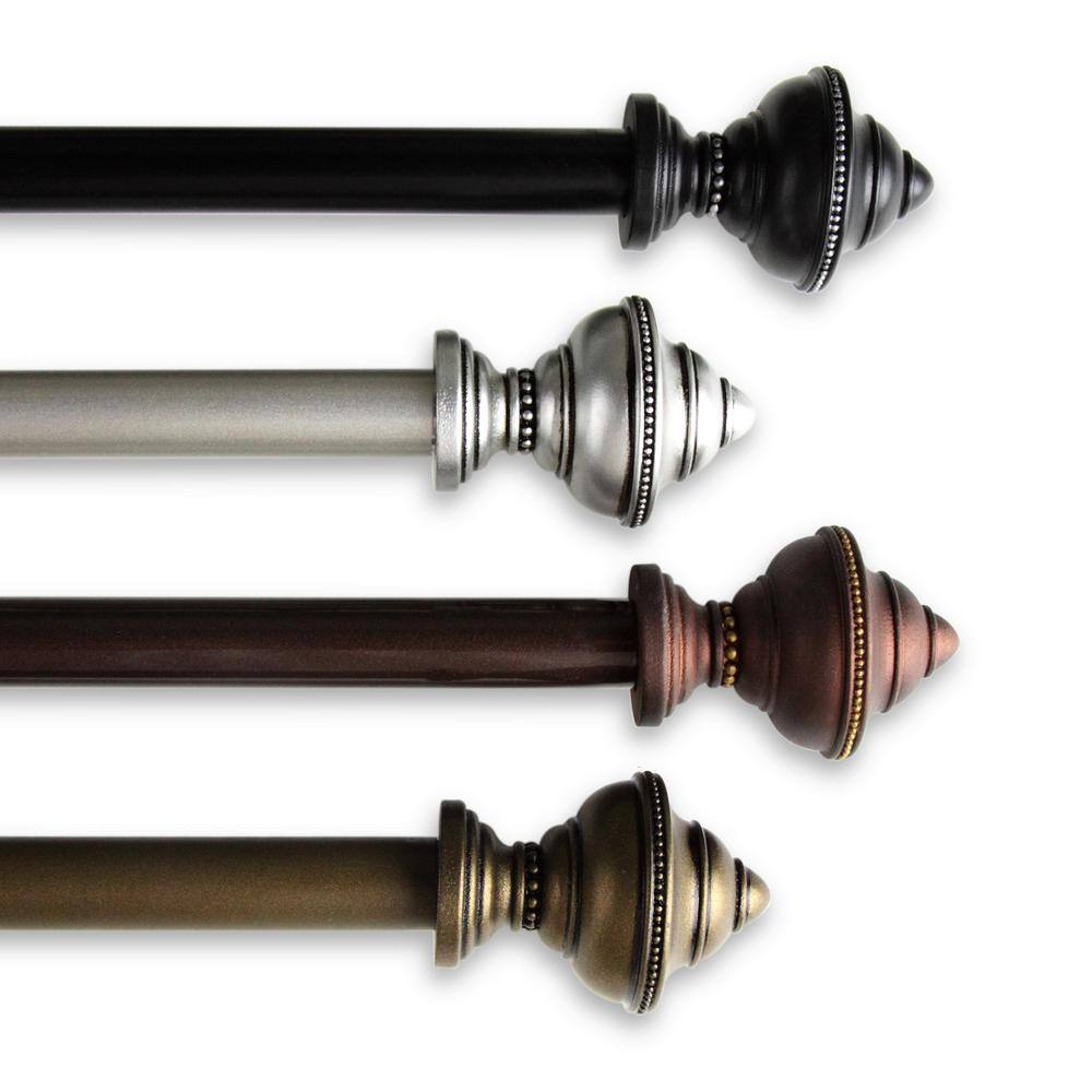 Rod Desyne 5/8" Dia Adjustable 84-120" Palace Curtain Rod with Palace ...