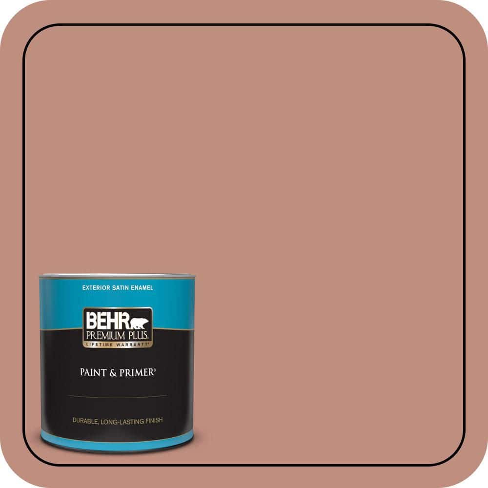 BEHR PREMIUM PLUS 1 qt. #200F-4 Foxen Satin Enamel Exterior Paint ...