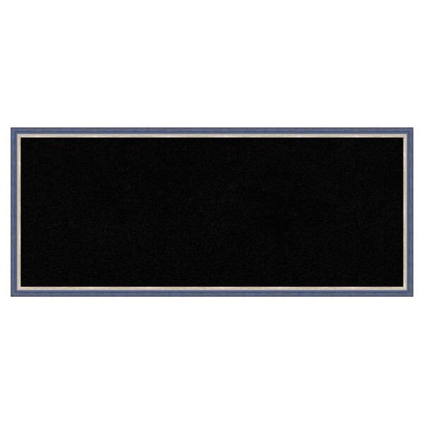 Amanti Art Theo Blue Narrow Wood Framed Black Corkboard 31 in. x 13 in ...