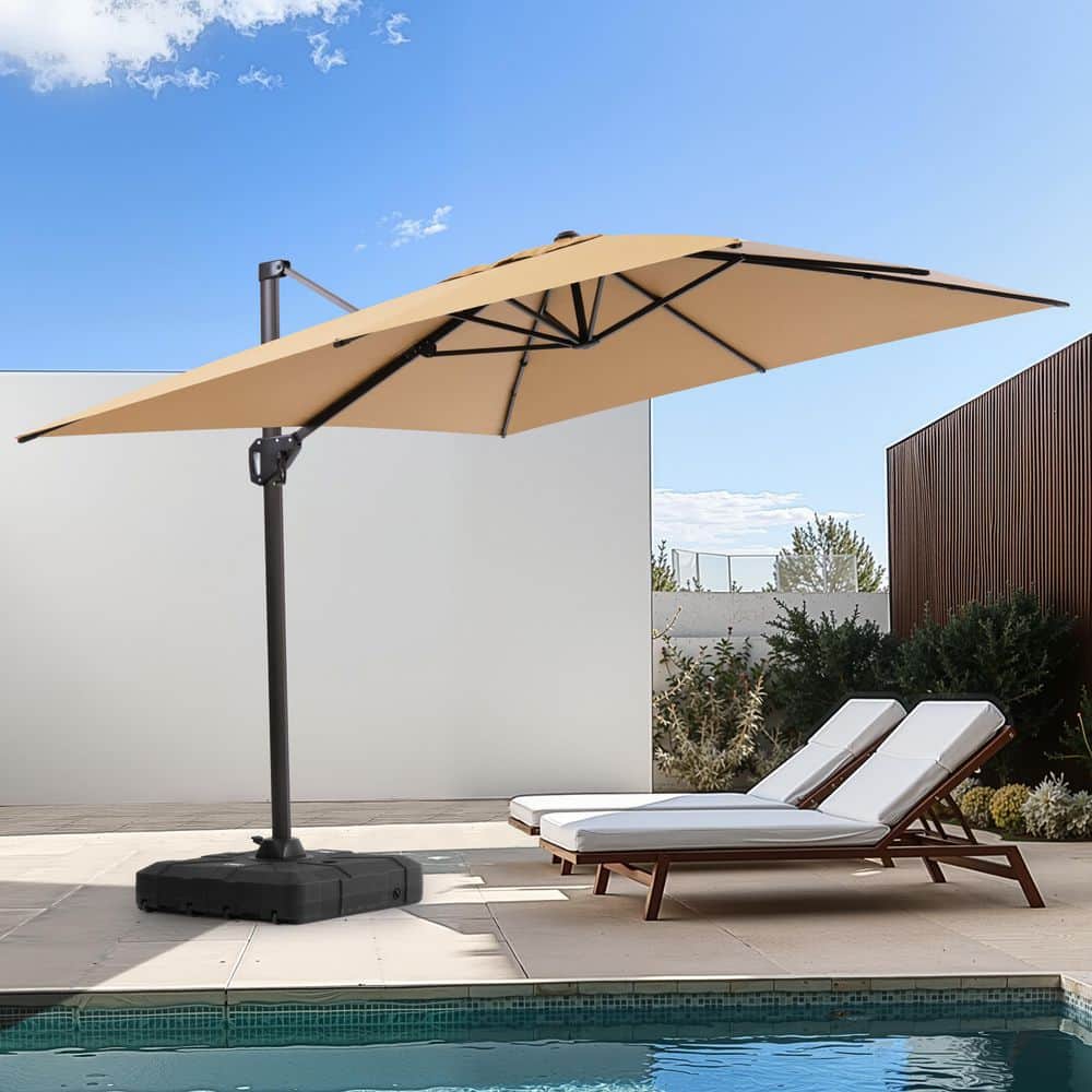 Crestlive Products 11 ft. x 9 ft. Polyester 360° Rotation Cantilever ...