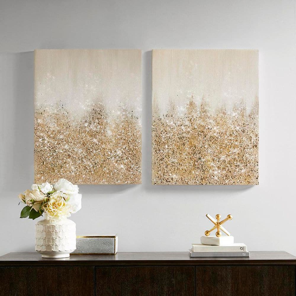 Heavily Embellished Canvas Wall Art Set 2 pieces Unframed Art Print 28 ...