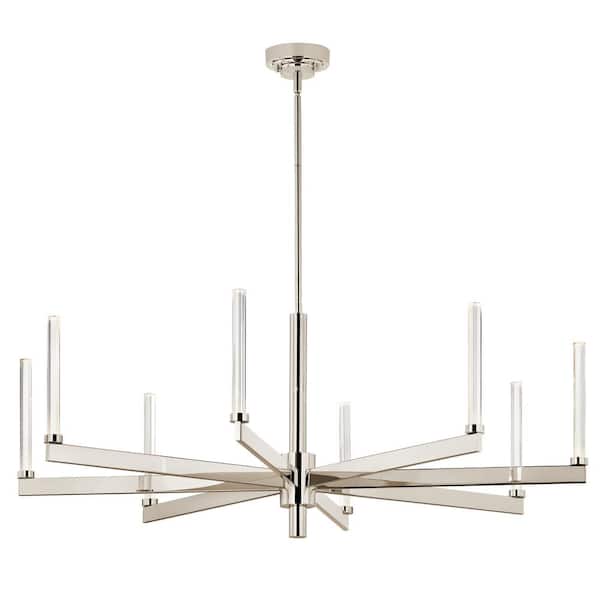 KICHLER Sycara 48.5 in. 8-Light Integrated LED Polished Nickel Modern ...