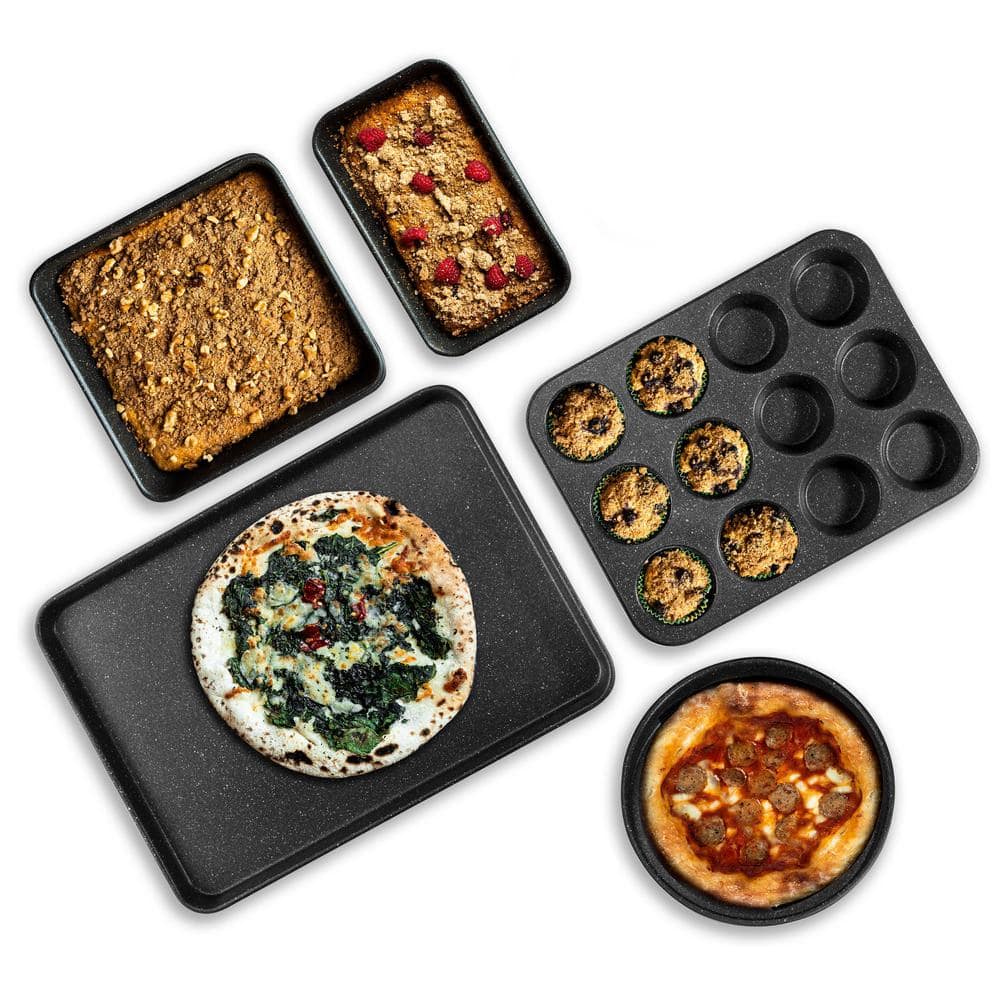 GRANITESTONE Professional 5-Piece Titanium and Diamond Infused Non ...