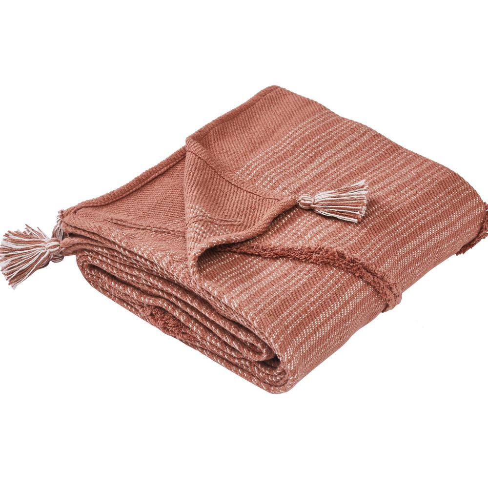 MODERN THREADS Yamilah Nutmeg Cotton Throw 5TRWYMLE-NUT-ST - The Home Depot