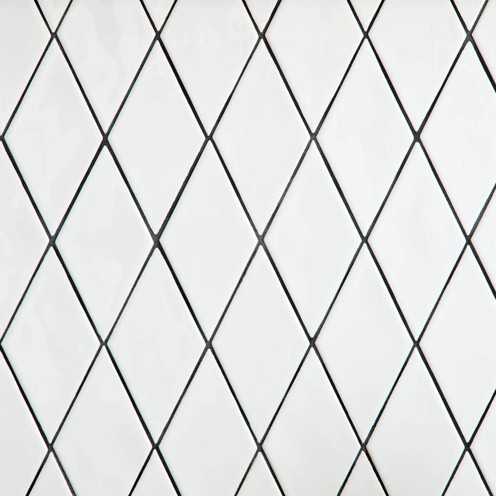 Daltile LuxeCraft Handmade White Rhombus 3 in. x 6 in. Glazed Wall ...