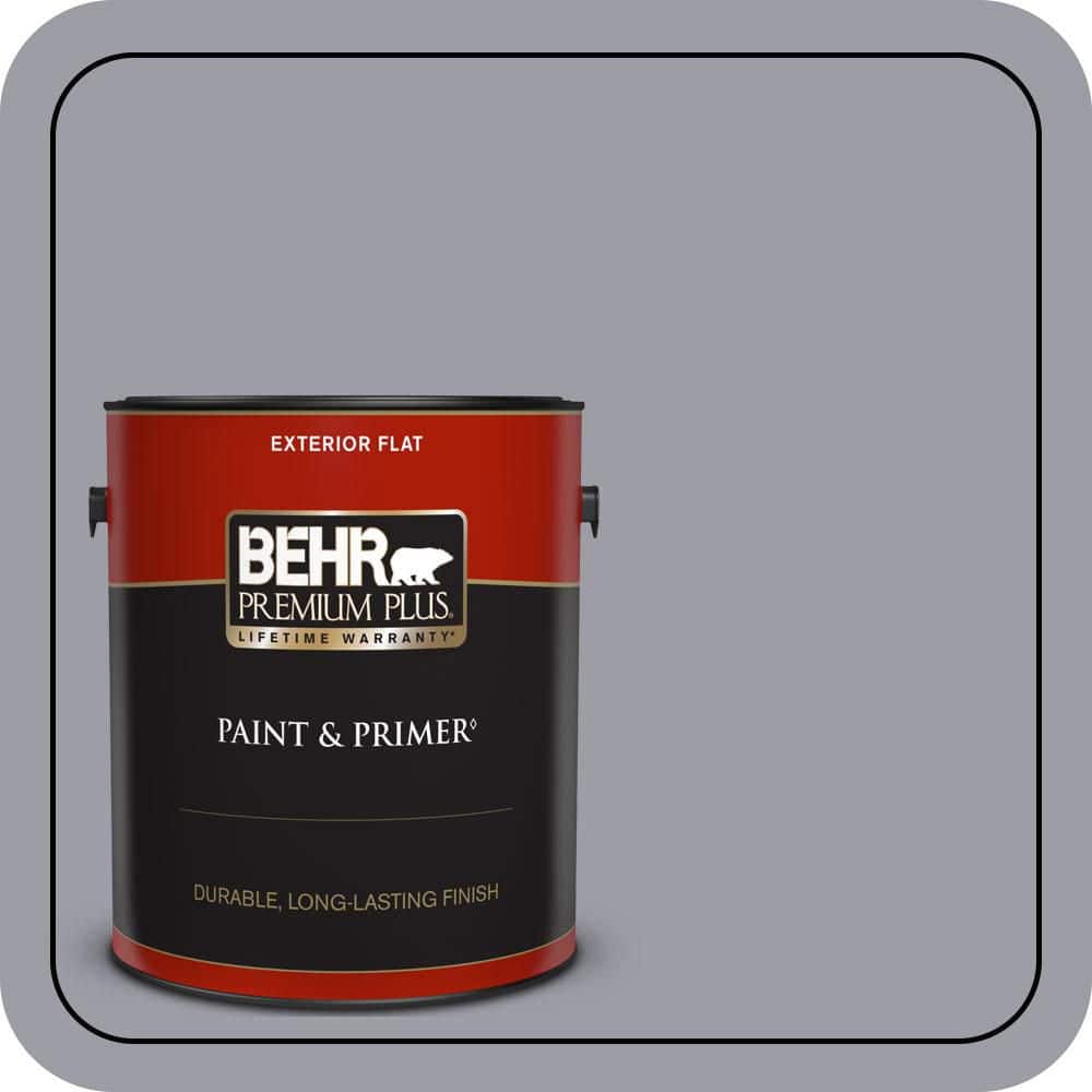 BEHR PREMIUM PLUS 1 gal. #BNC-09 Heather Gray Flat Exterior Paint ...