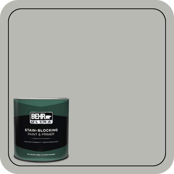 BEHR ULTRA 1 qt. #PPU18-11 Classic Silver Semi-Gloss Enamel Exterior ...