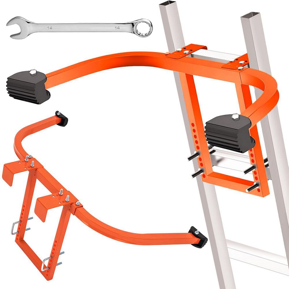 Laybus 33.65 in. W Heavy Duty Orange Steel Ladder Hook Roof Safety Tool ...