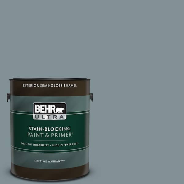 BEHR ULTRA 1 gal. #740F-4 Dark Storm Cloud Semi-Gloss Enamel Exterior ...