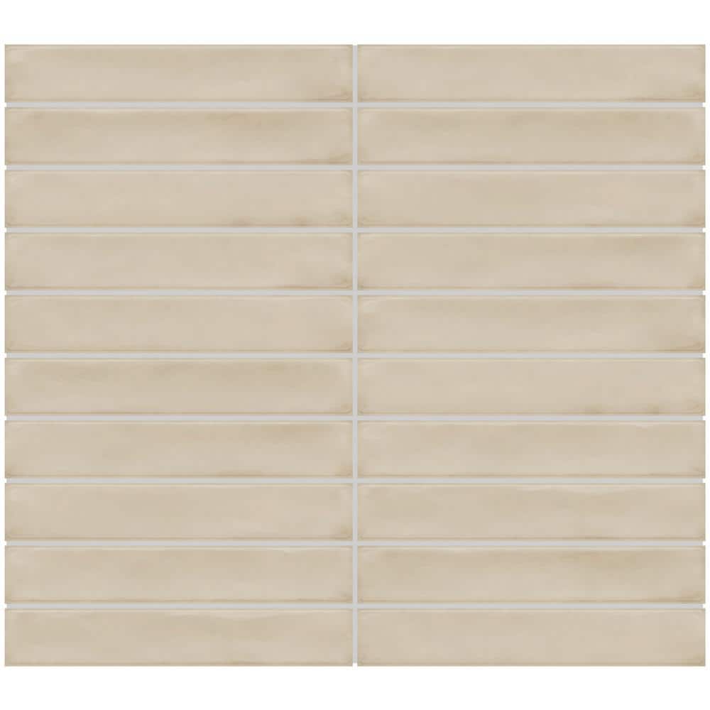 Daltile Artcrafted Dune 2-7/8 in. x 2-1/4 in. Glossy Ceramic Straight Joint Mosaic Tile Sample ...