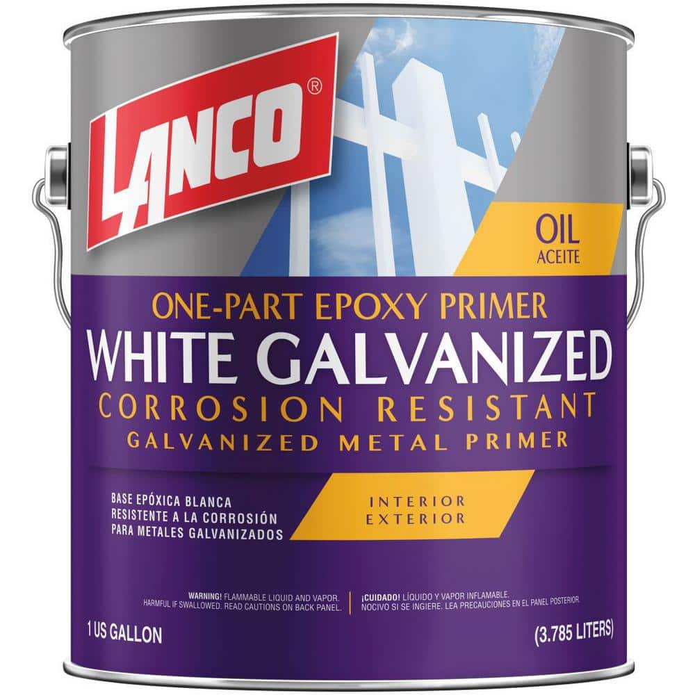 Lanco Oil-White Galvanized 1 Gal. White Interior/Exterior Alkyd Metal Primer SG664-4 - The Home ...