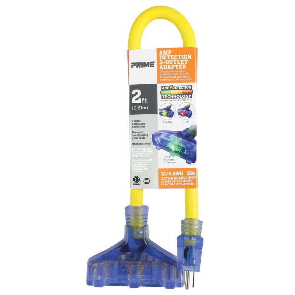 Prime Wire and Cable 2 ft. 12 / 3 STW Indoor/Outdoor Amp Detection 3 ...