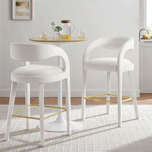 MODWAY Pinnacle 30 in. in Midnight Black Rubber Wood Performance Velvet ...