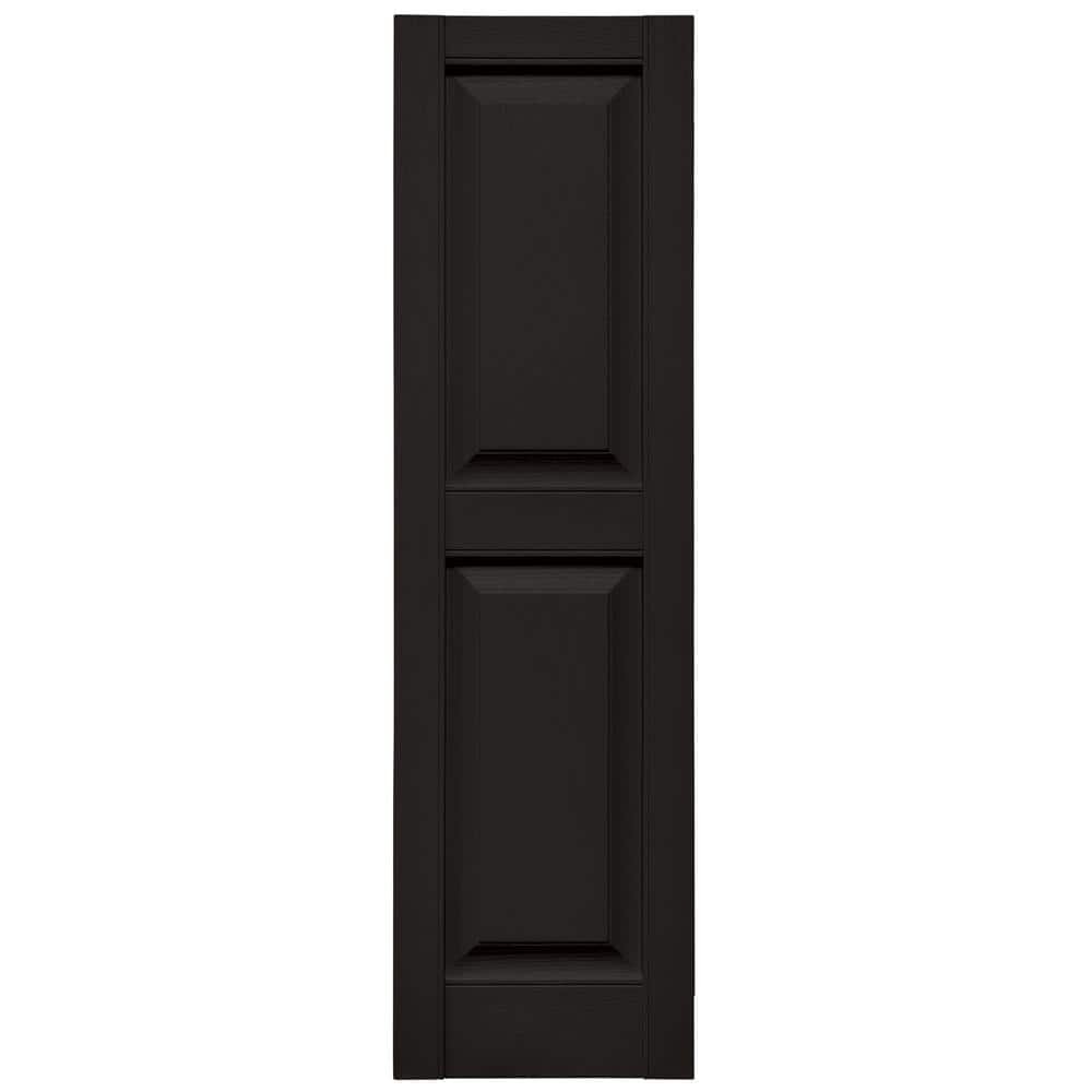 Builders Edge 14.75 in. x 75 in. Raised Panel Vinyl Exterior Shutters ...