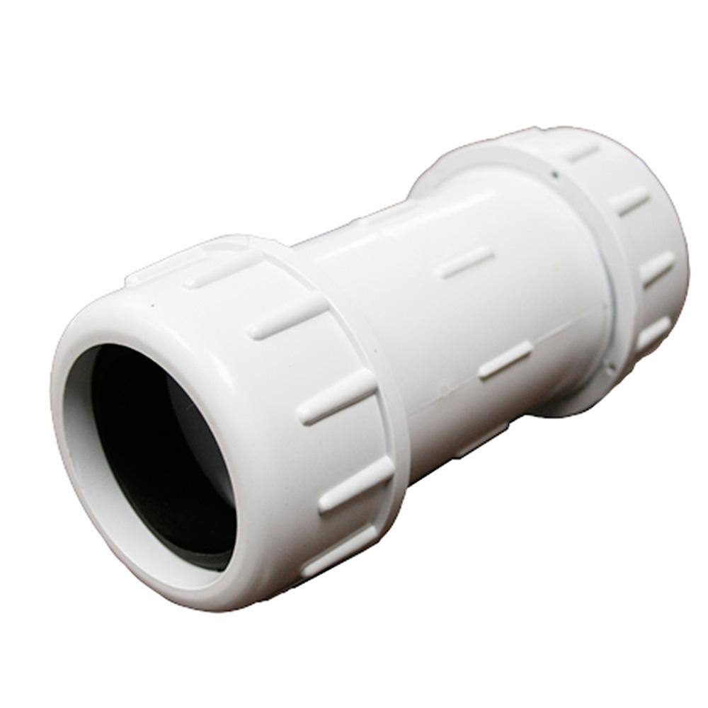 JONES STEPHENS 2 in. PVC Compression Coupling for Cold Water Lines ...