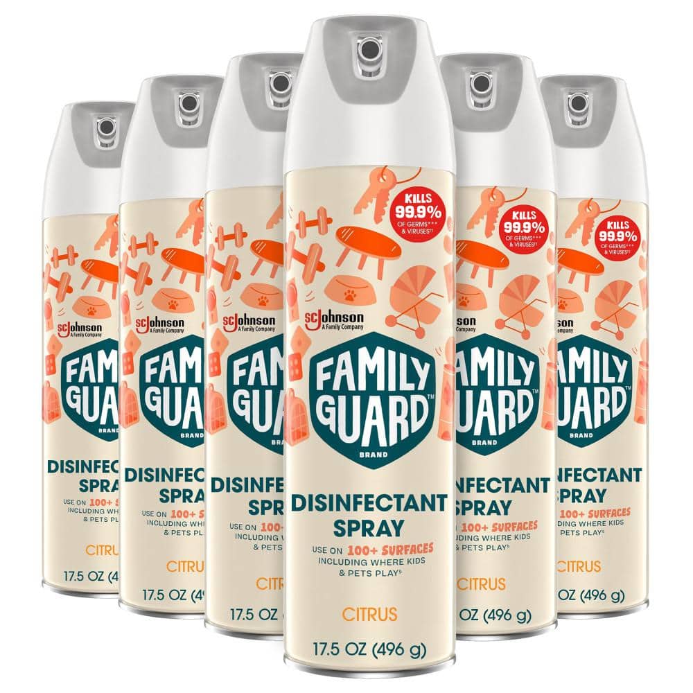 FAMILYGUARD 17.5 oz. Citrus Disinfectant Spray All Purpose Cleaner (6 ...