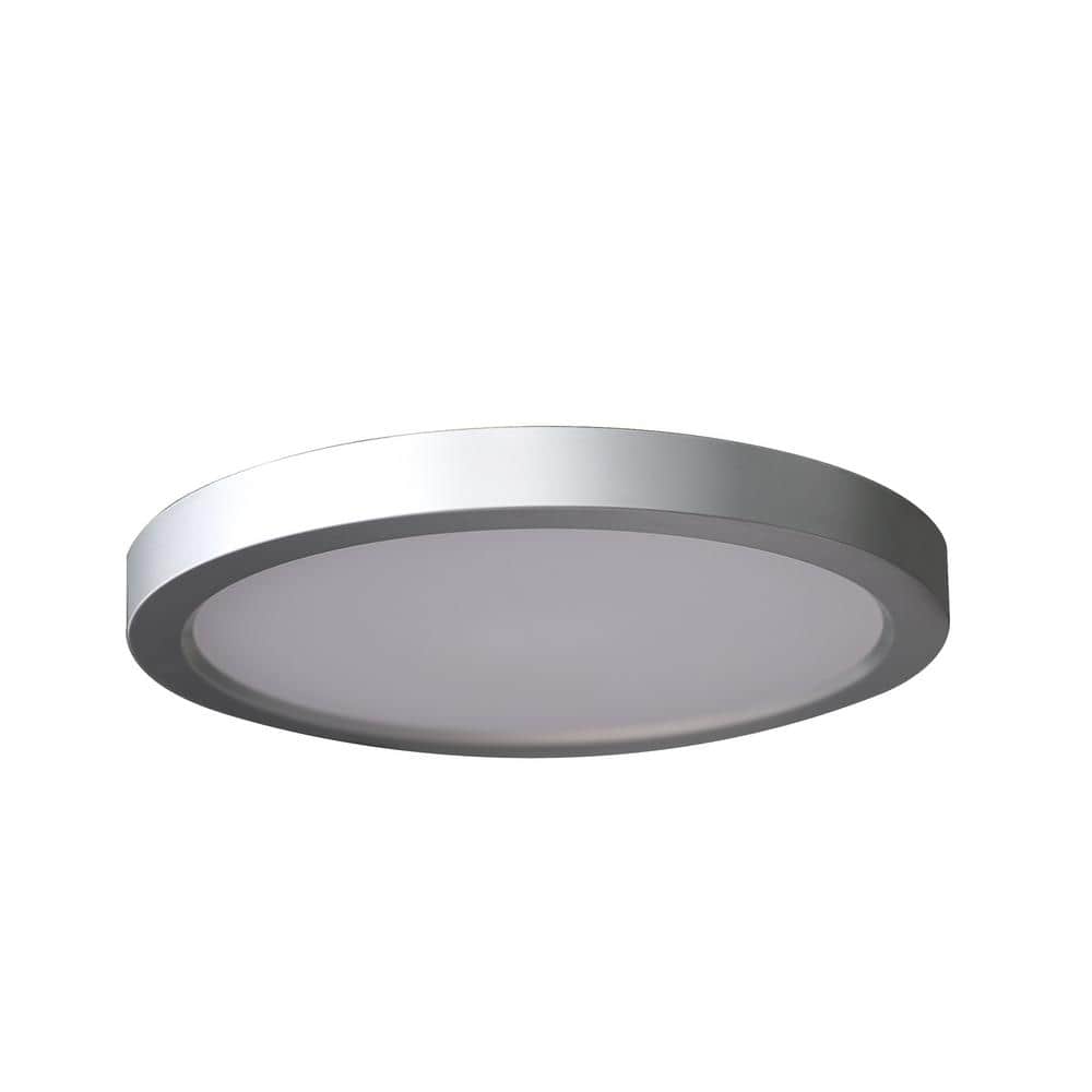Commercial Electric 7 in. Light Round Nickel Integrated LED Ceiling ...