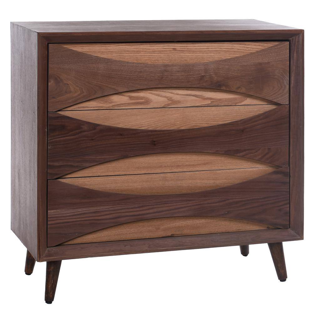 StyleCraft Walnut Stain 3-Drawer Chest SF24843DS - The Home Depot