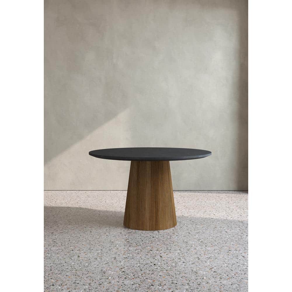 Urban Woodcraft Osaka 51 in. Solid Mortex Wood Cone shape Pedestal Base ...