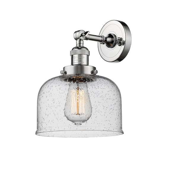 Innovations Bell 1-Light Seedy, Polished Chrome Wall Sconce with Clear ...