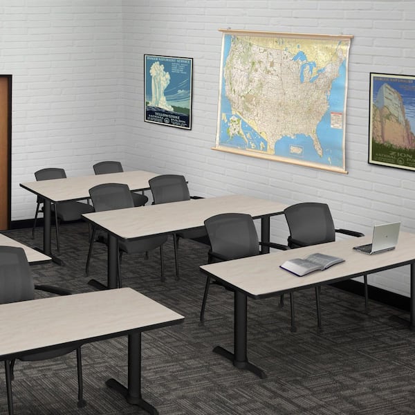 Regency Cain 66 in x 24 in. Maple T-Base Training Seminar Table Desk ...