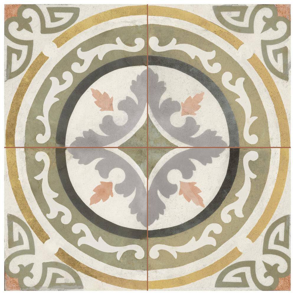 Merola Tile Kings Barna Gracia 4-2/5 in. x 4-2/5 in. Ceramic Floor and ...