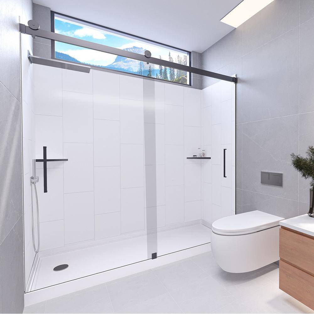 NuVo Winter White-Tetherow 60 in. x 30 in. x 83 in. Base/Wall/Door ...