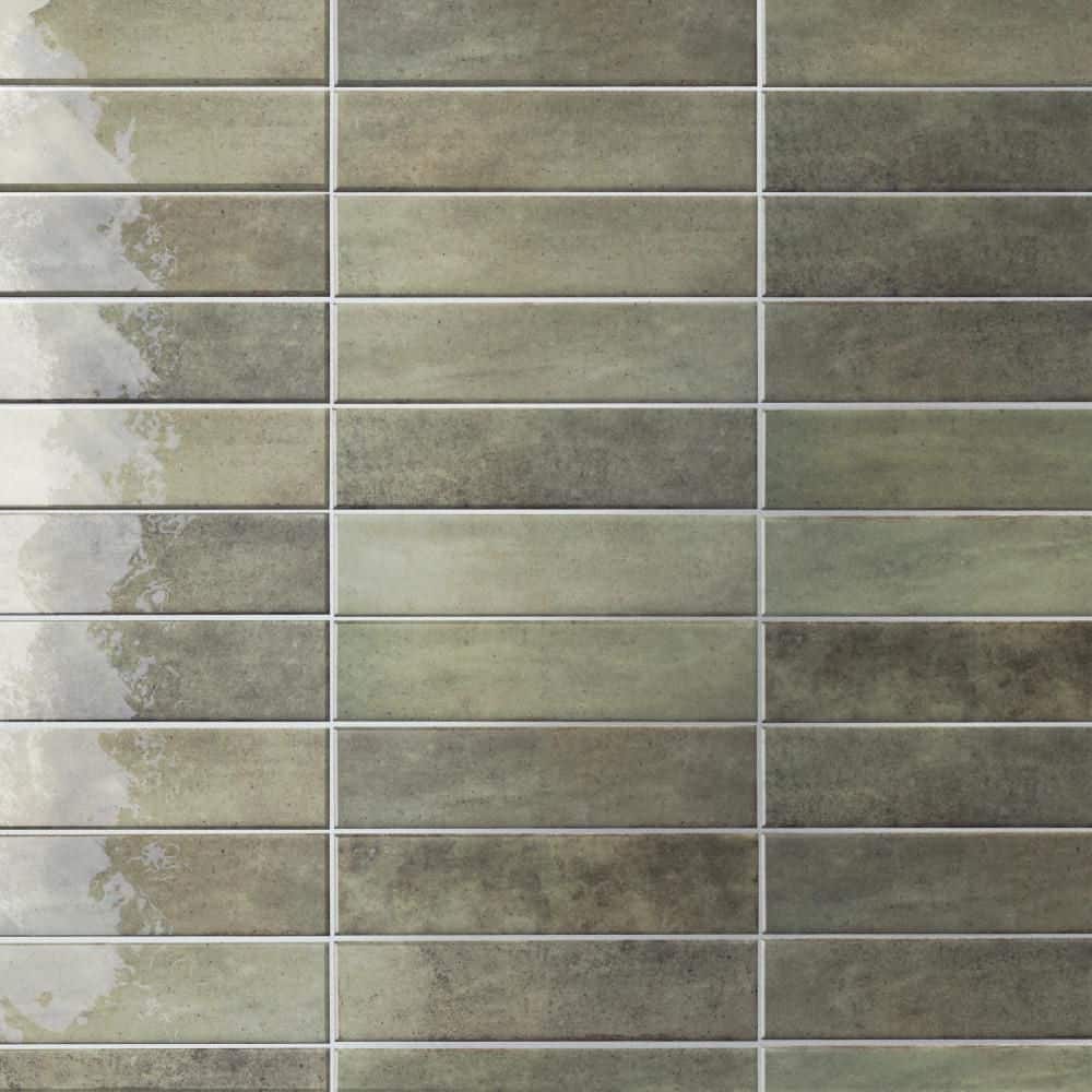 Merola Tile Tribeca Studio Sage Green 2 in. x 10 in. Porcelain Wall ...