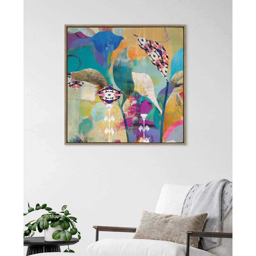 Kate and Laurel Sylvie "Abstract Flower Love" by Nikki Chu Gold Framed ...